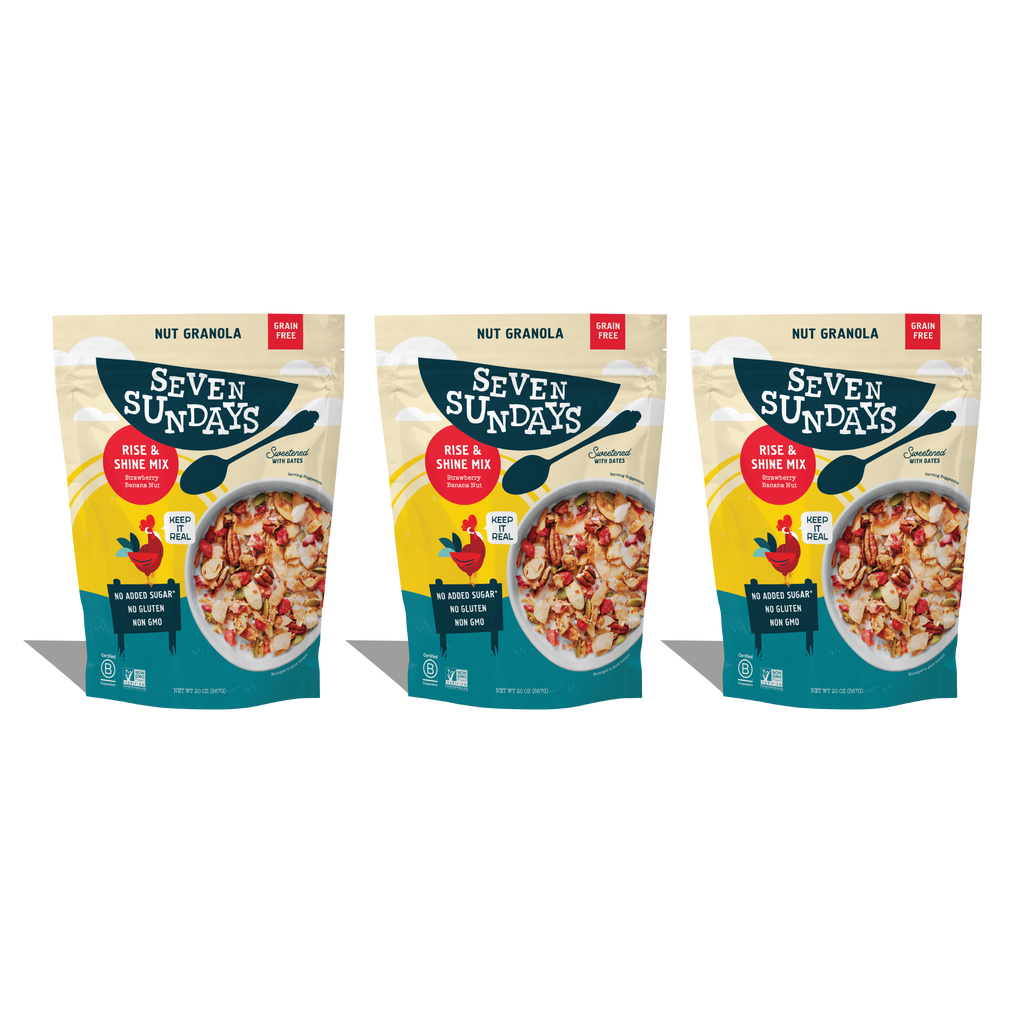 Rise & Shine Strawberry Banana Grain-Free Granola, 20oz – Seven Sundays